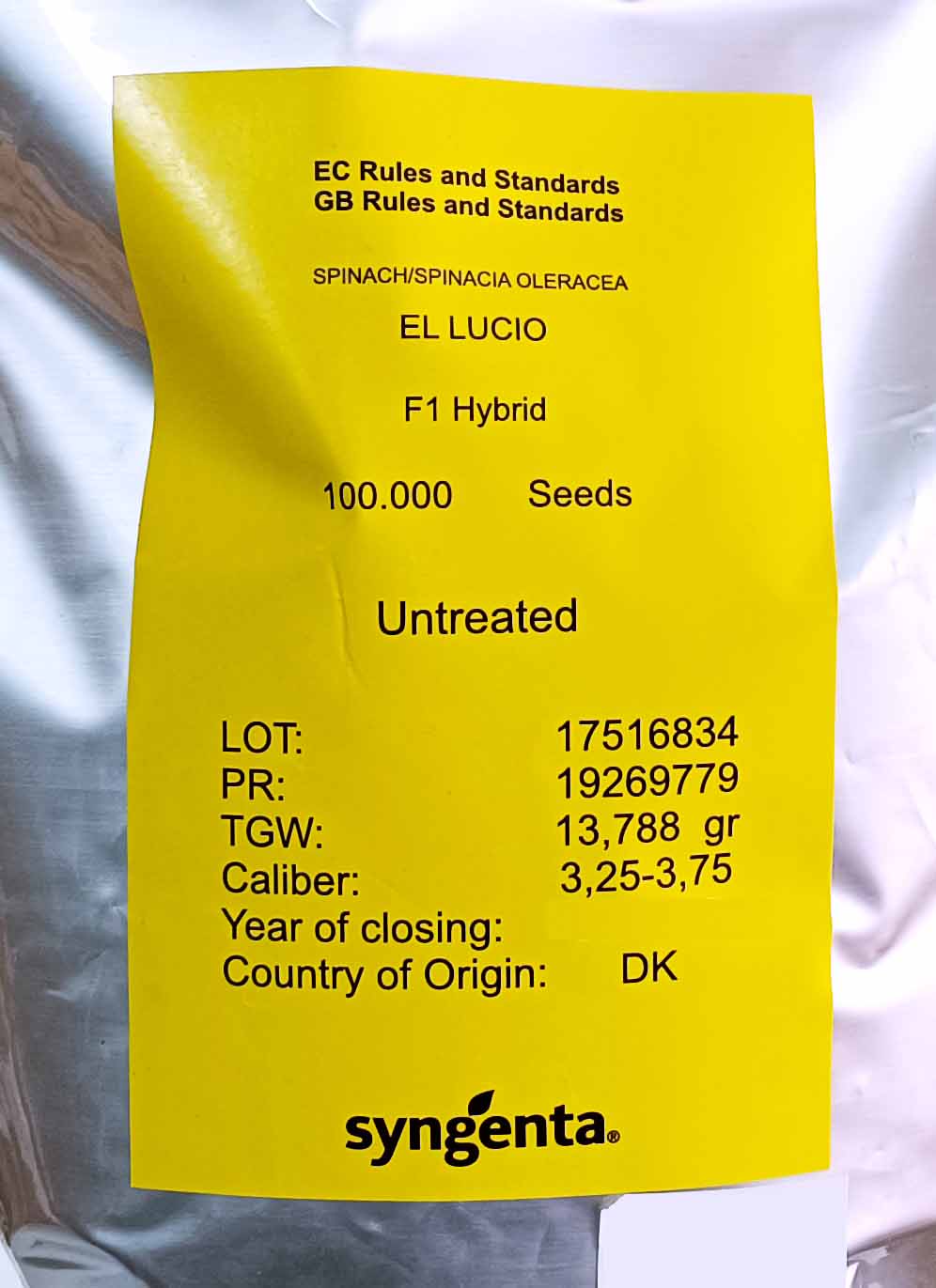 Σπανάκι υβρίδιο El Lucio F1 Syngenta (φάκελος 100000 σπόρων) - Γόνιμη Γη